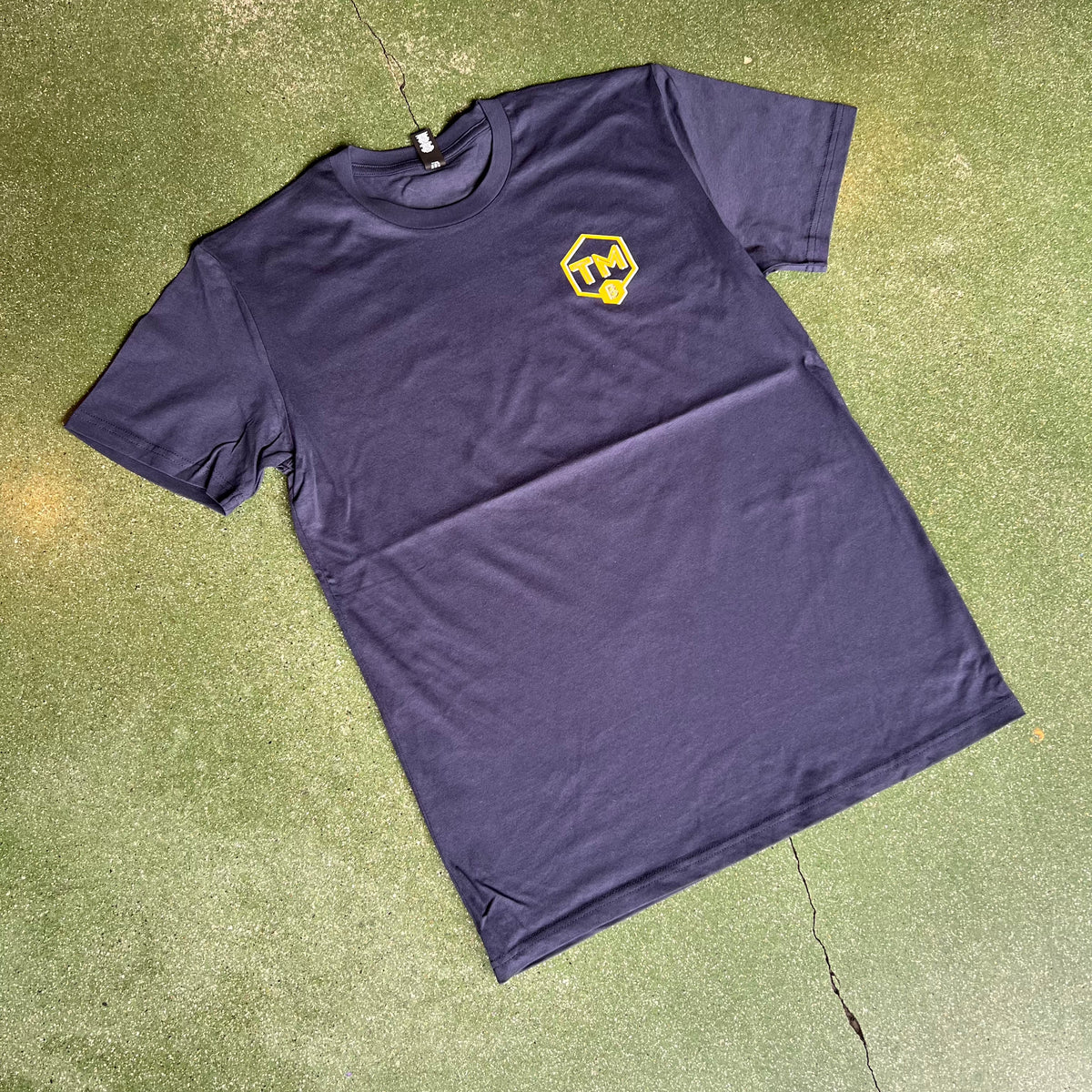 Classic TMb colors - Navy Blue Tee with Yellow & White Decoration ...